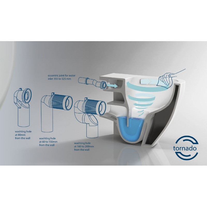Cuvette WC à poser Tornado ZINA - avec abattant à frein de chute